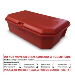 Red Rotech NG Mouse Box & Bait Warning Label (100 Pack) - Misprint On Boxes | 1Env Pest Control ...